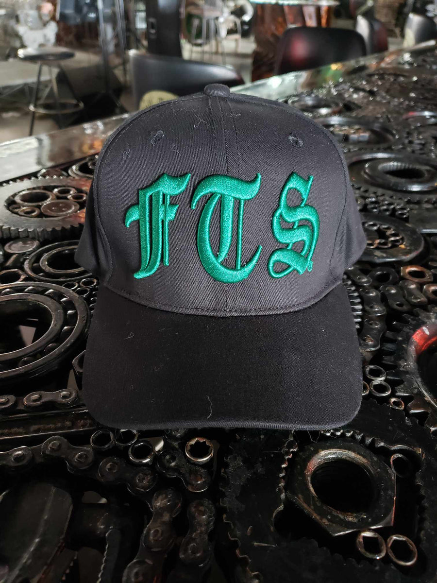 FTS Logo fitted hat - black with green – Full Throttle Saloon