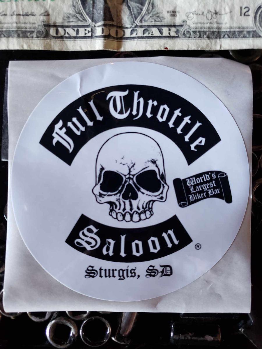 Sticker 04 - Full Throttle classic logo large sticker - white with bla ...